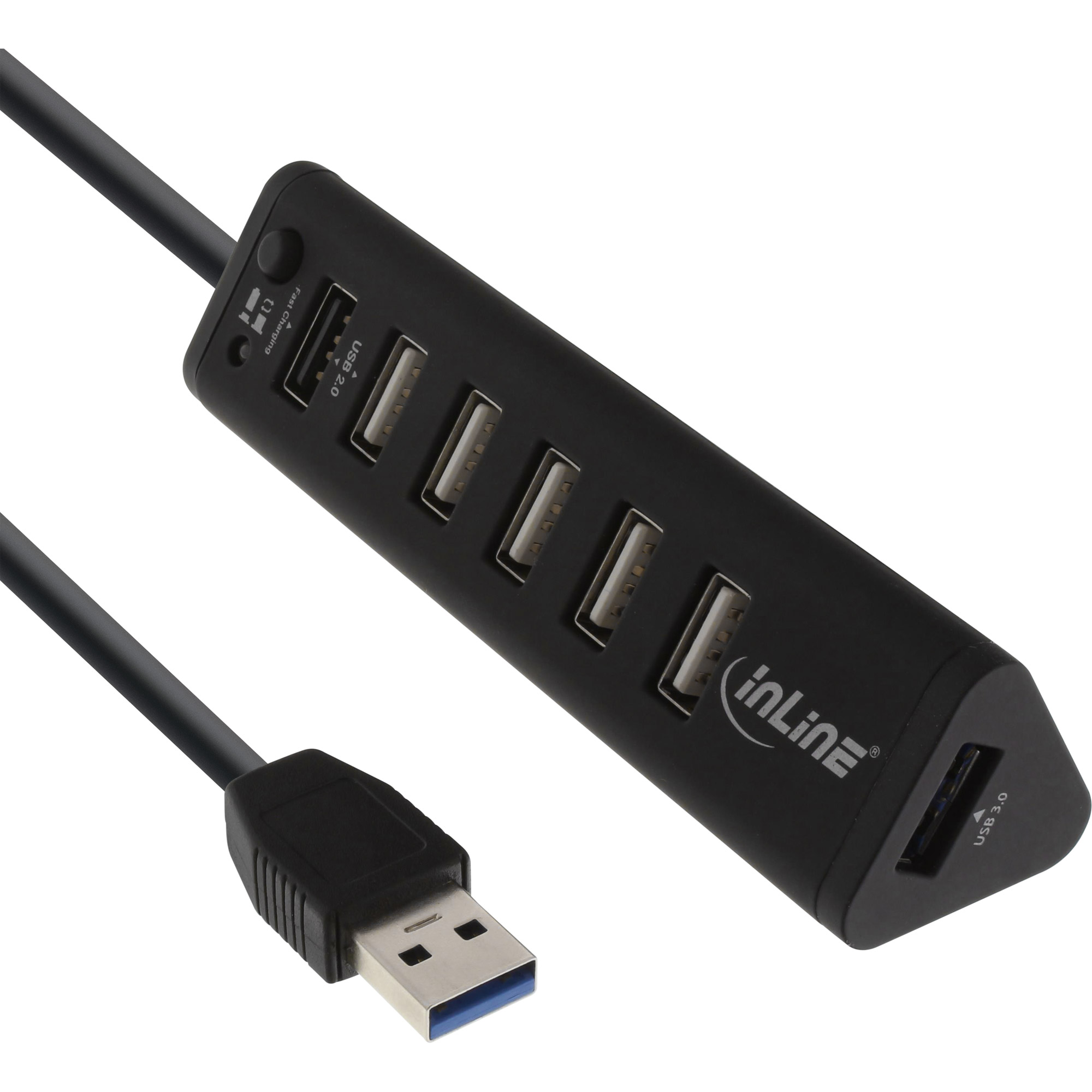 InLine® Smart Hub, 7-fach USB 3.2 Gen.1 / 2.0 Hub mit Schnelllade-Anschluss