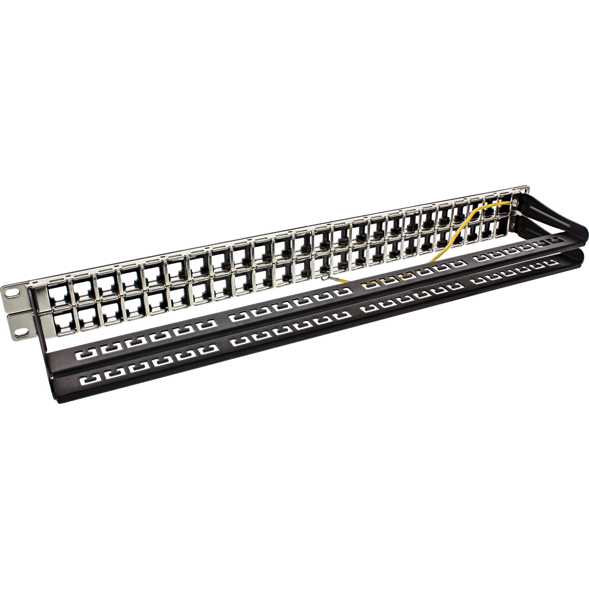 InLine® Patchfeld Leerblech 48-fach, für RJ45 Keystone Snap-In 19"/1HE ...